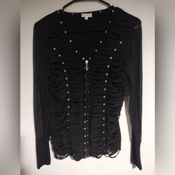 Boston Proper | Sweaters | Goth Maximalist Zip Up Cardigan | Poshmark